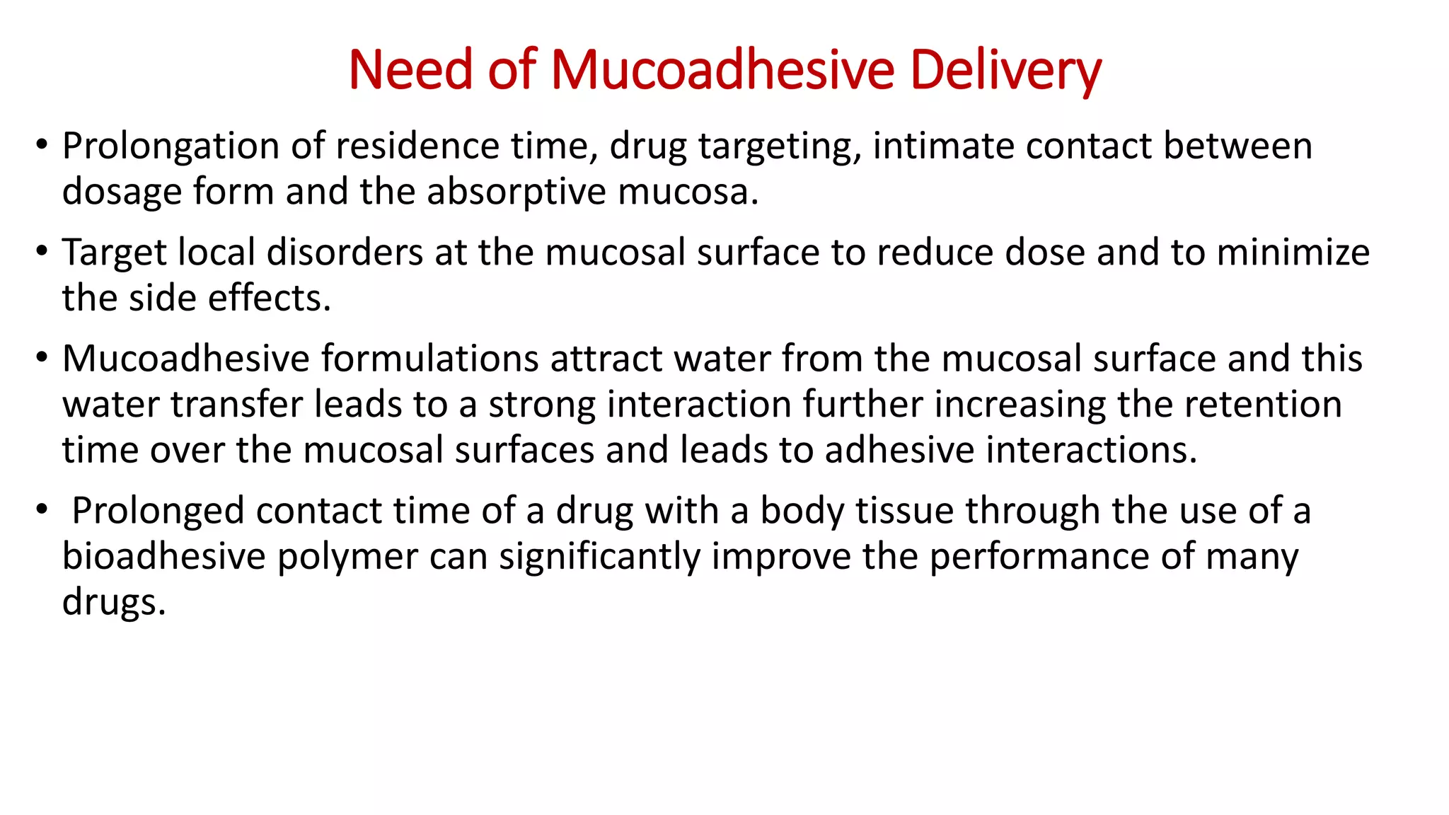 Mucoadhesive Drug delivery system | PDF