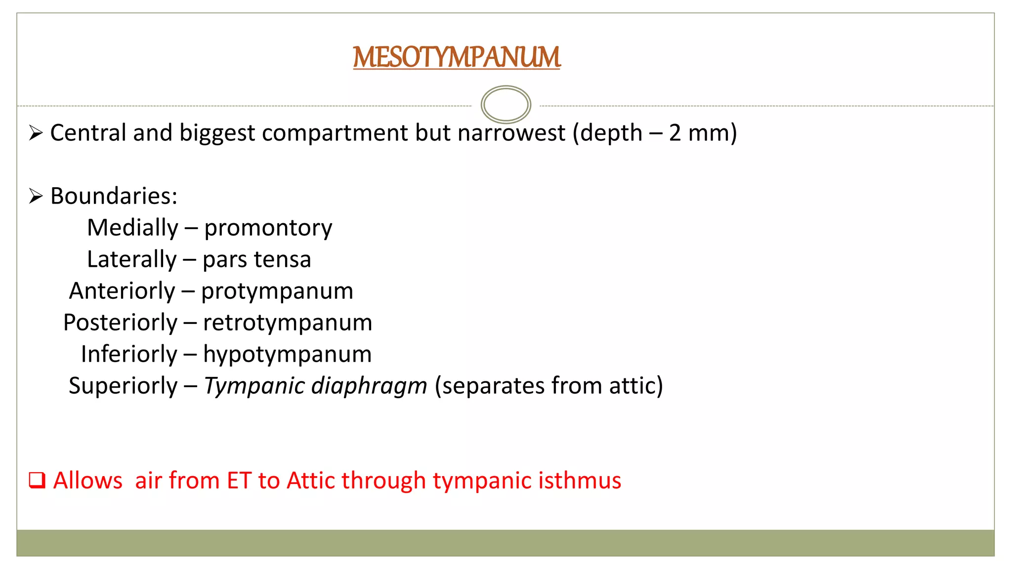 Mucosal folds and ventilation of middle ear | PPTX