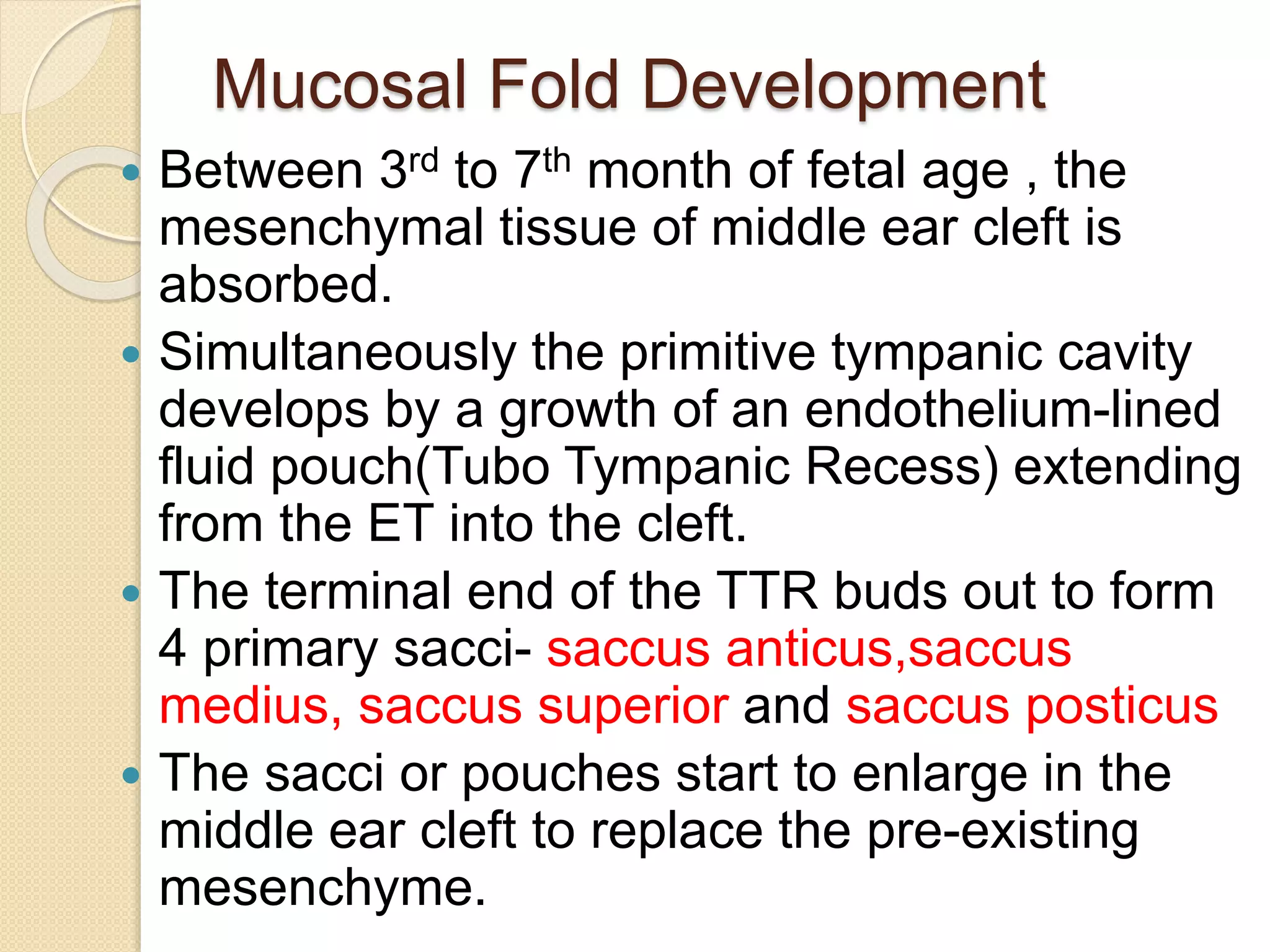 Mucosal folds of the middle ear | PPTX