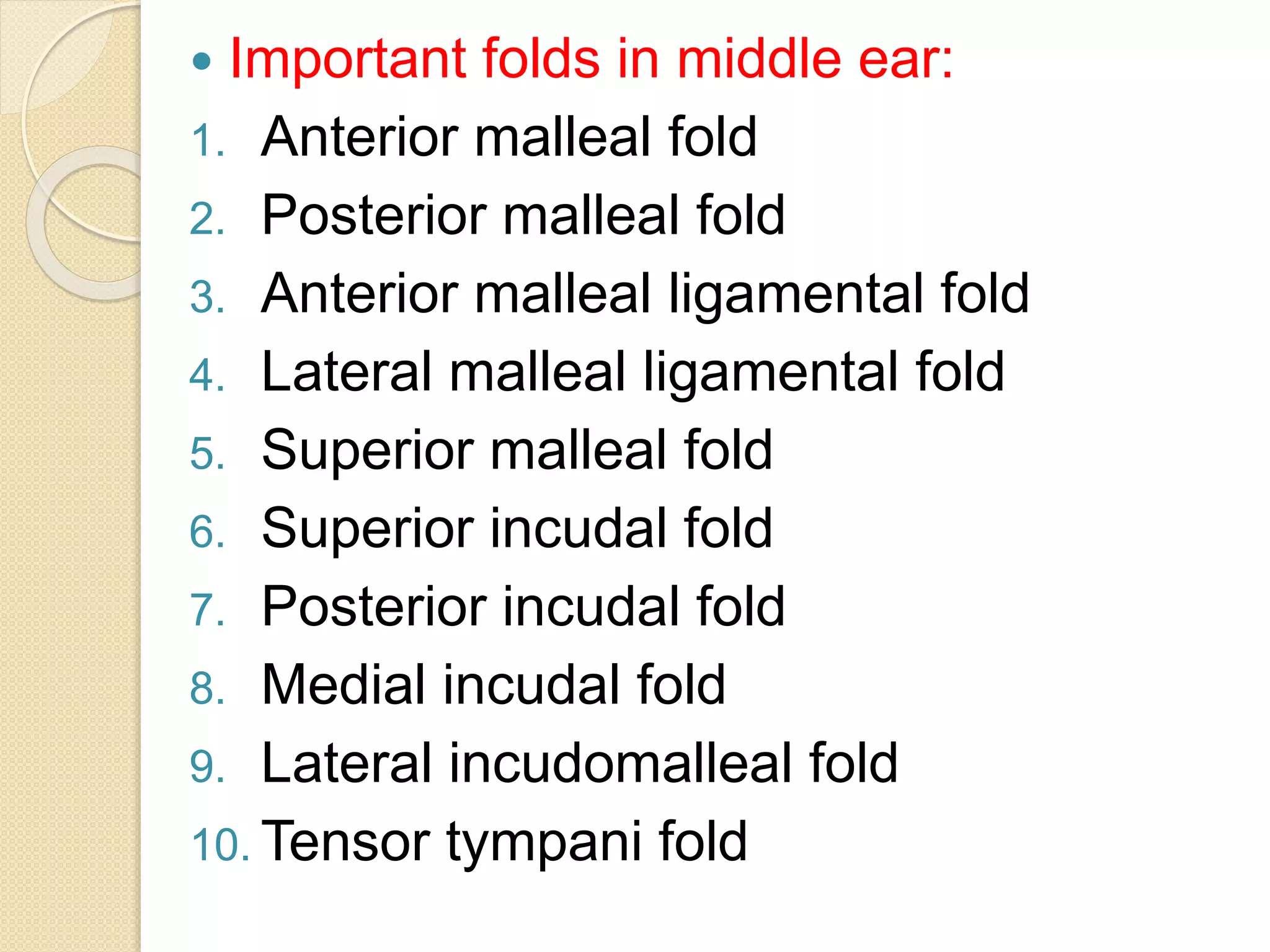 Mucosal folds of the middle ear | PPTX