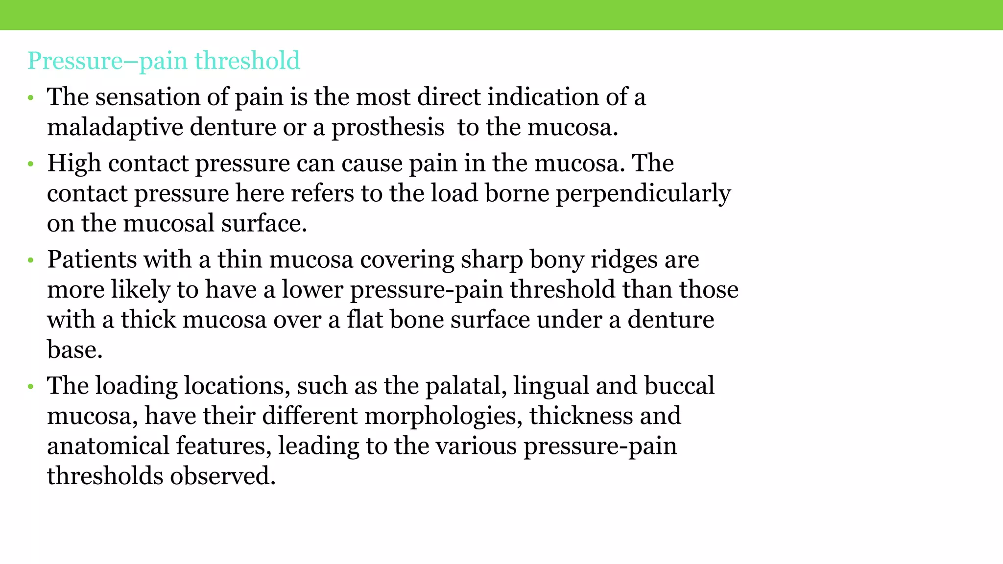 Mucosal response to oral prosthesis | PPTX