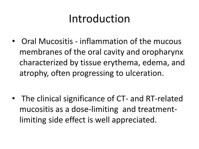 Cancer therapy induced Mucositis | PPTX