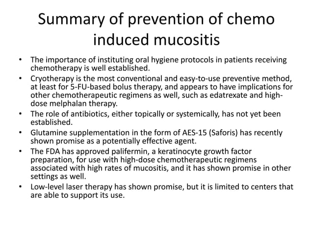 Cancer therapy induced Mucositis | PPTX