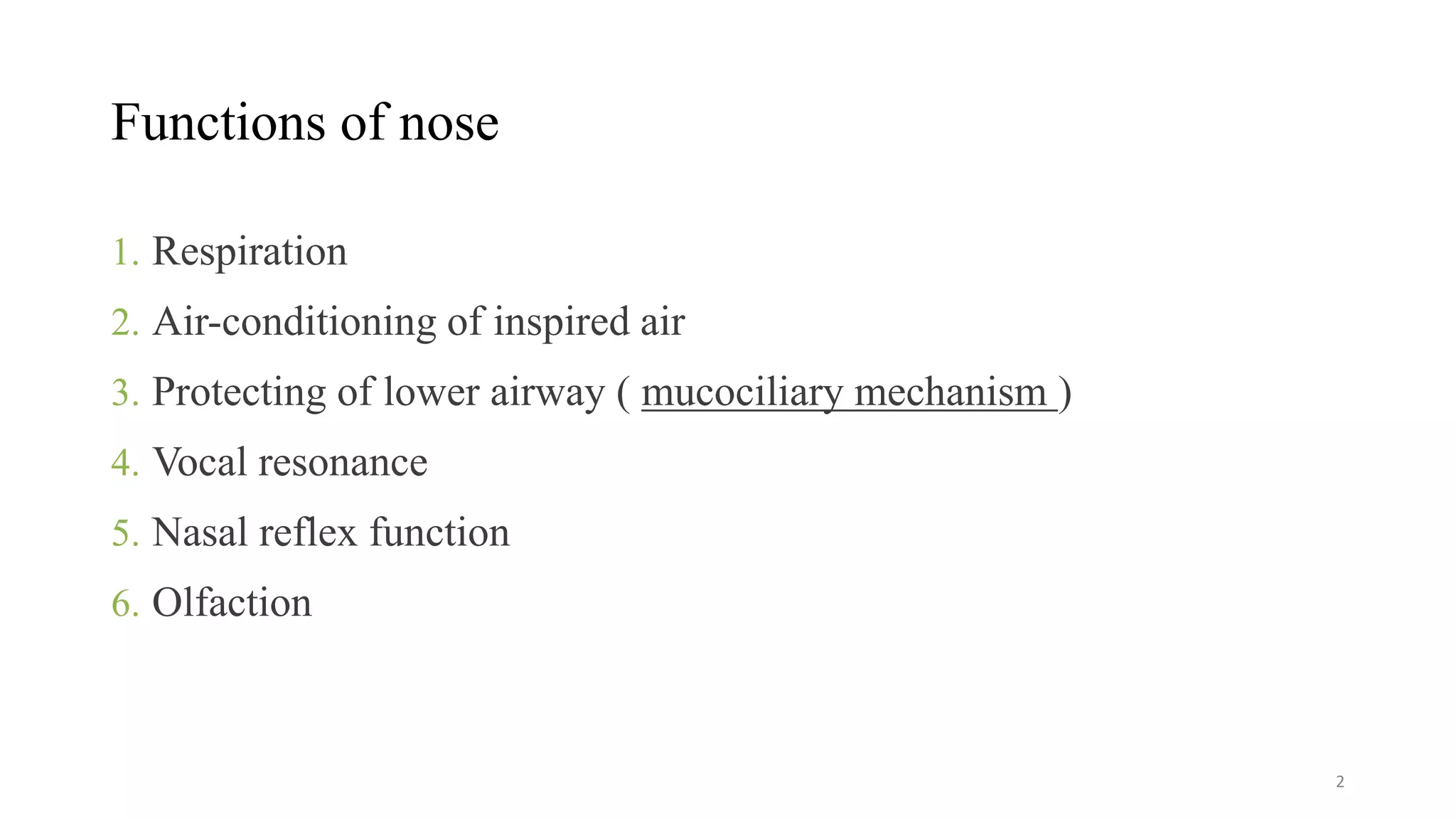MUCOUS BLANKET AND SMELL .pptx