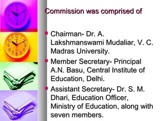 Mudaliar commission | PPT