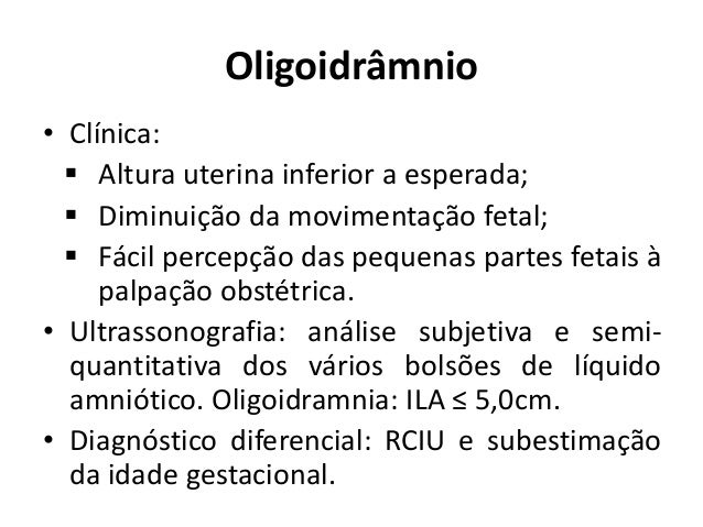 Defeitos Congenitos De Oligoidramnio