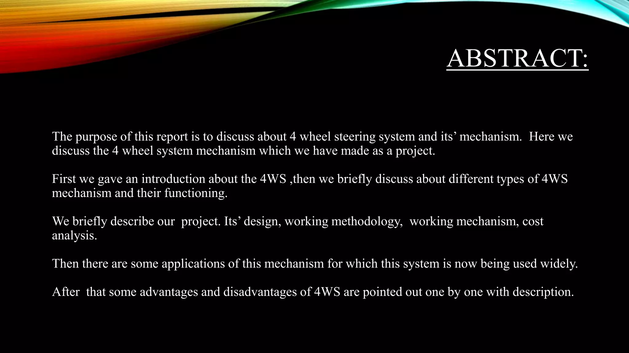 Four Wheel Steering System. | PPTX