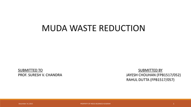 Muda - Waste reduction | PPT
