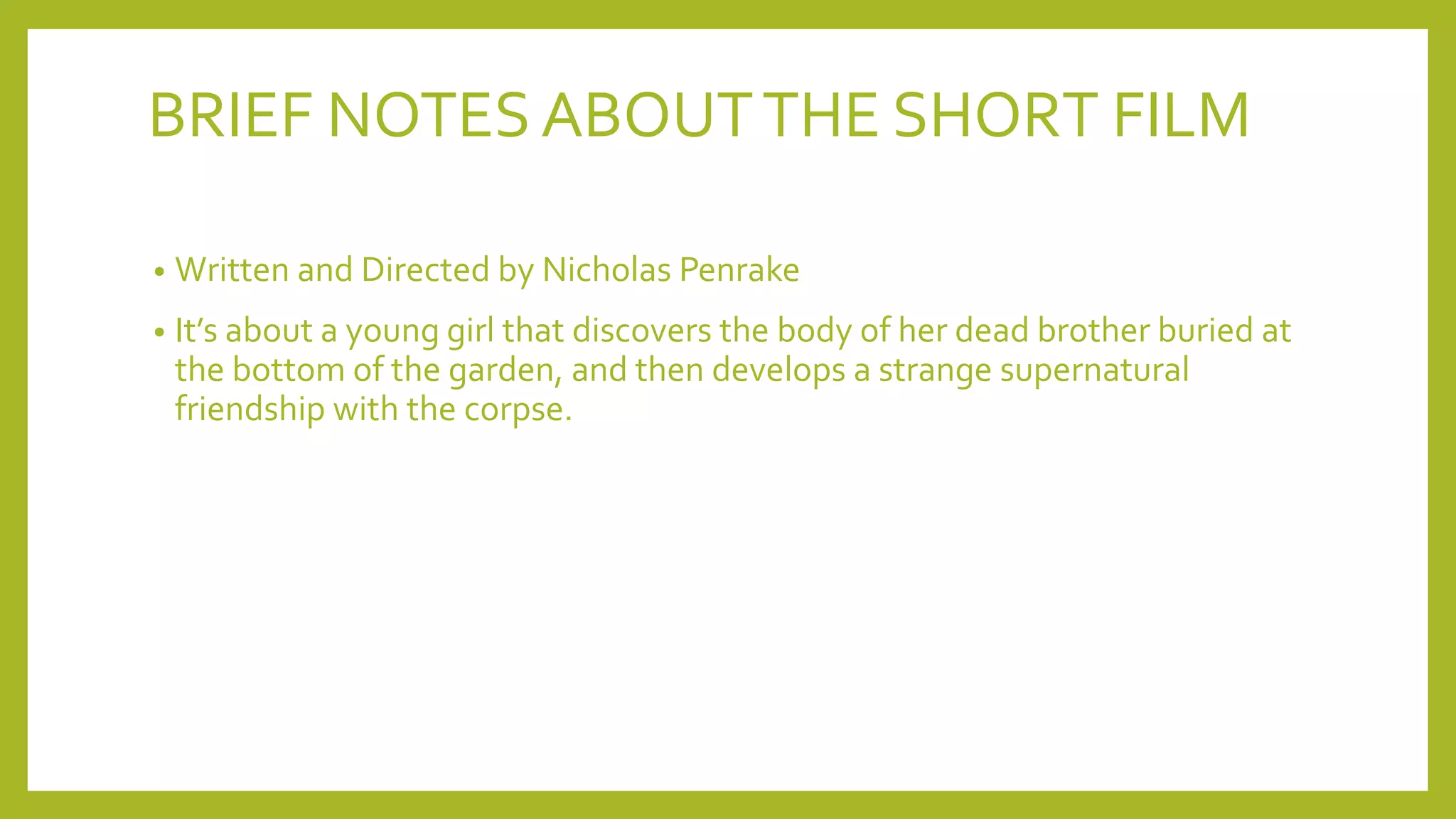 Short film analysis: Mudboy | PPT