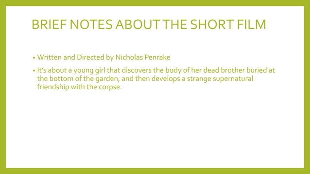 Short film analysis: Mudboy | PPT