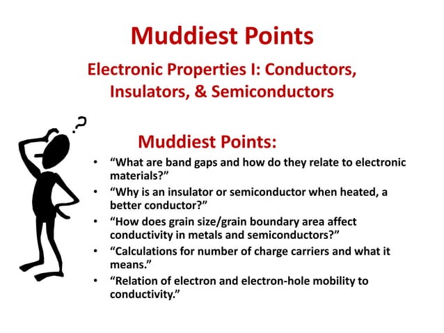 MSEASUSlides: Muddiest points: Electronic Properties I | PDF ...