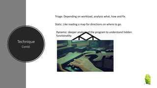 Reverse Engineering android Malware analysis | PPSX | Computer Software and Applications | Computing