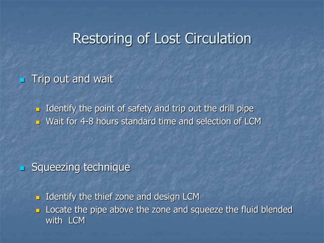 Mud loss or lost circulation | PPTX