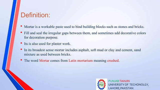 Mud mortar and steel | PPT