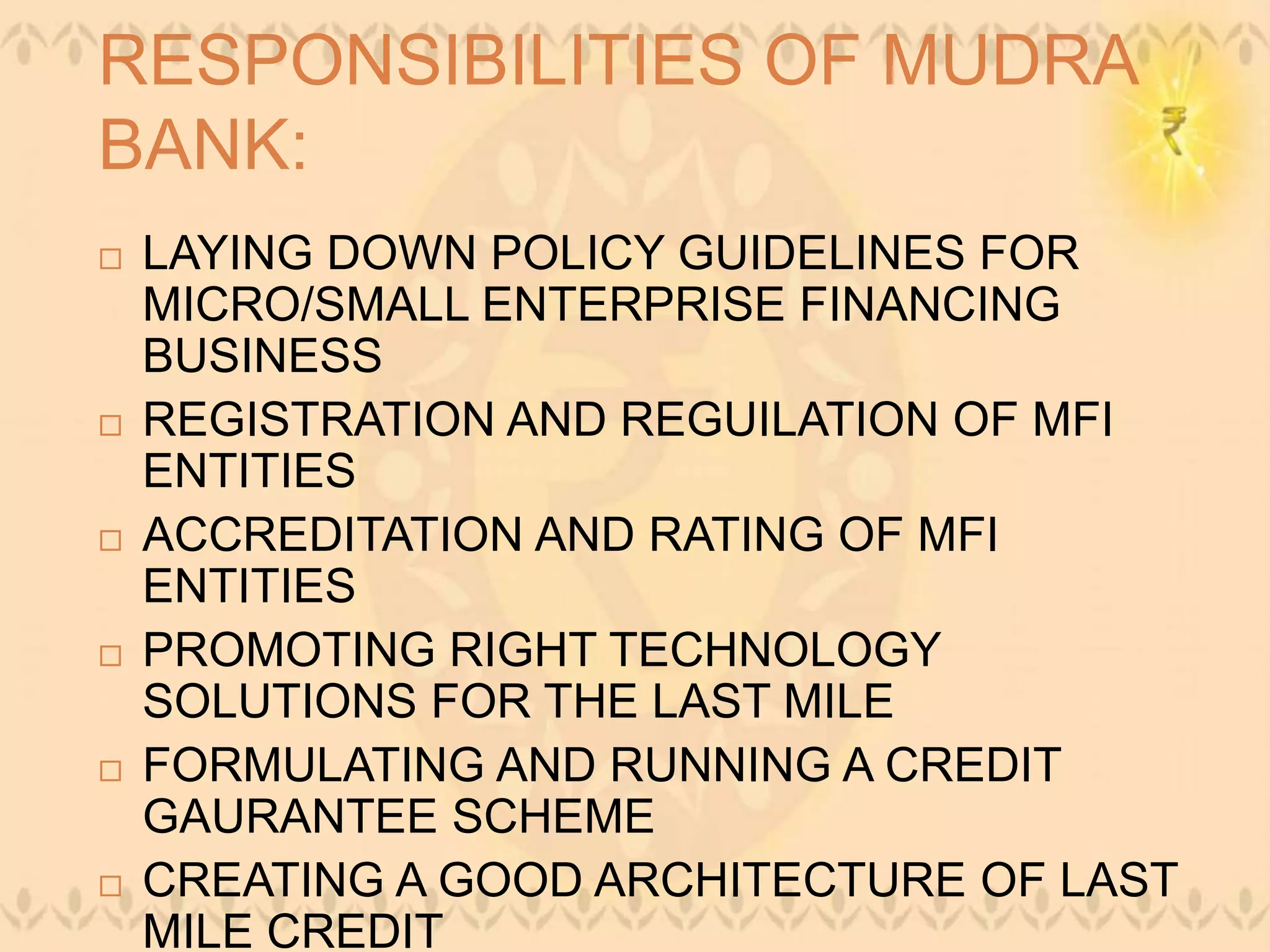 Mudra bank | PPTX | Business Loans | Business Banking & Finance