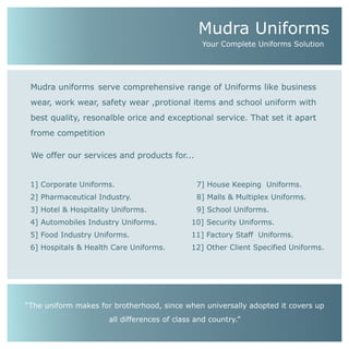 Mudra uniforms | PDF