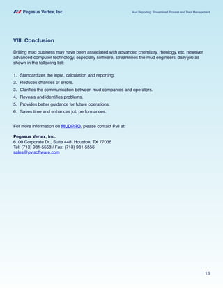 Mud Reporting: Streamlined Process and Data Management | PDF