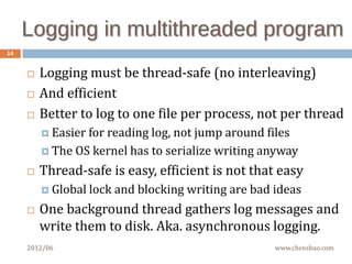 Efficient logging in multithreaded C++ server | PDF