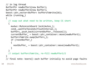 Efficient logging in multithreaded C++ server | PDF