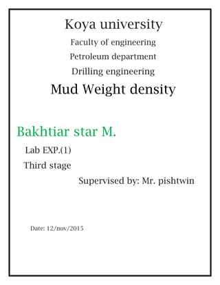 Mud balance test (drilling fluid lab test) | PDF