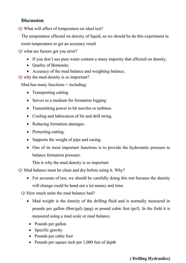 Mud weight density1 | PDF