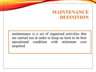 Maintenance utility and engineering in process engineering | PDF