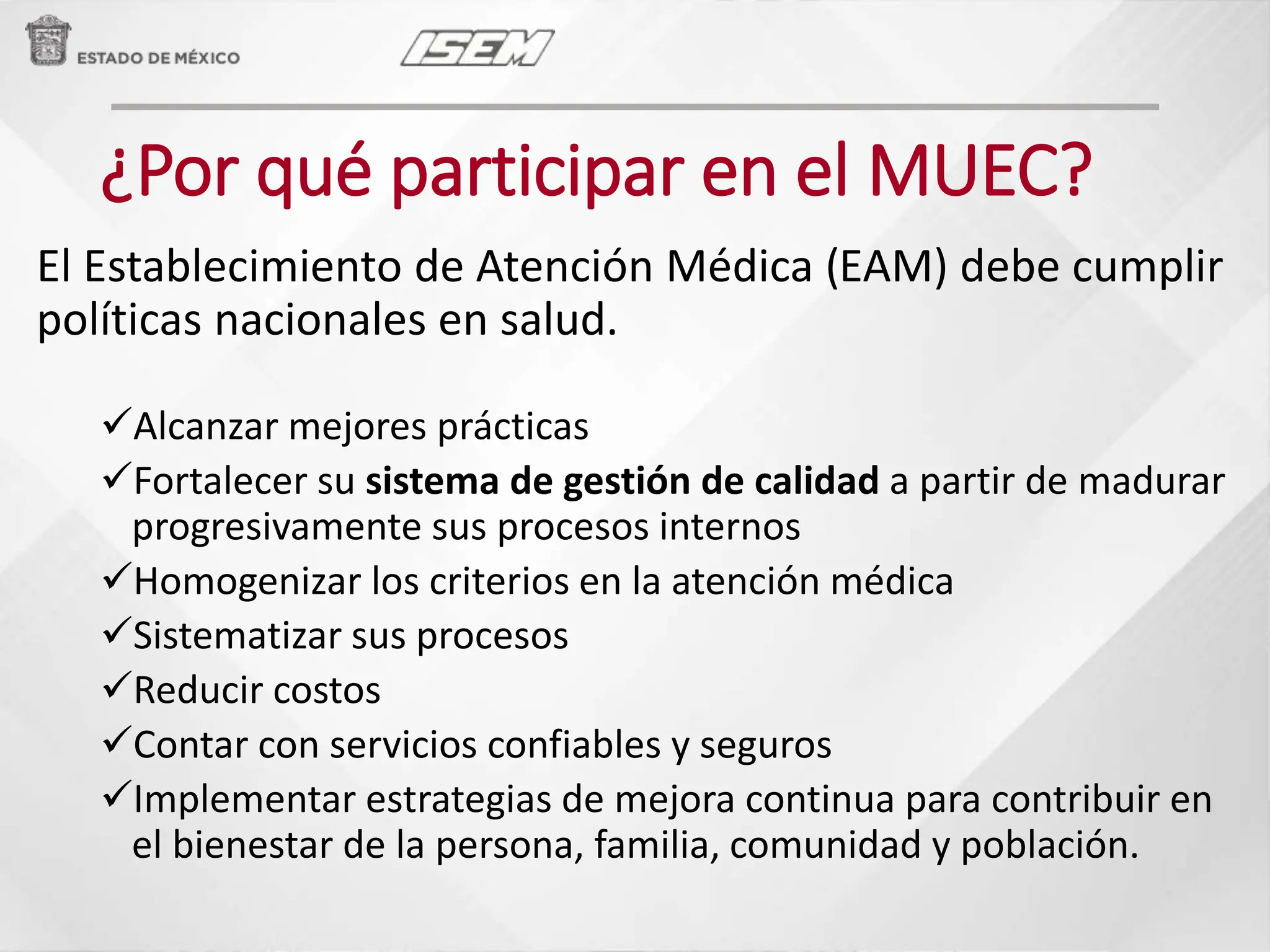 Modelo único de la Evaluación de la Calidad en Establecimientos de ...