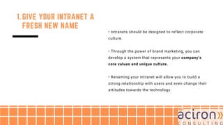 8 Steps to Intranet Optimization | PPT