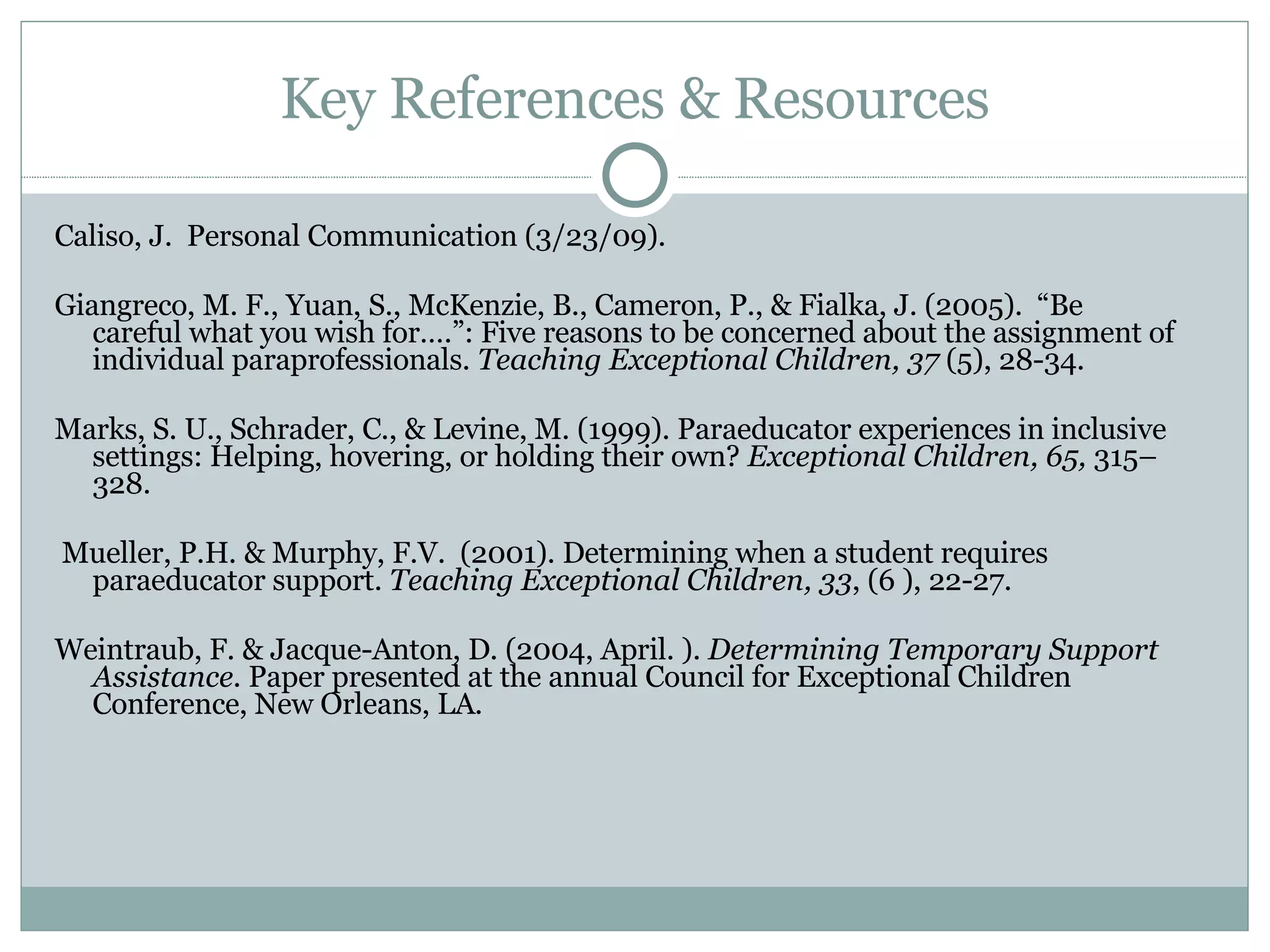 Avoiding the "Velcro Effect" Determining When a Student Requires ...