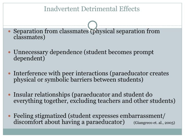 Avoiding the "Velcro Effect" Determining When a Student Requires ...