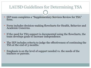 Avoiding the "Velcro Effect" Determining When a Student Requires ...