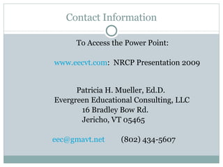 Avoiding the "Velcro Effect" Determining When a Student Requires ...