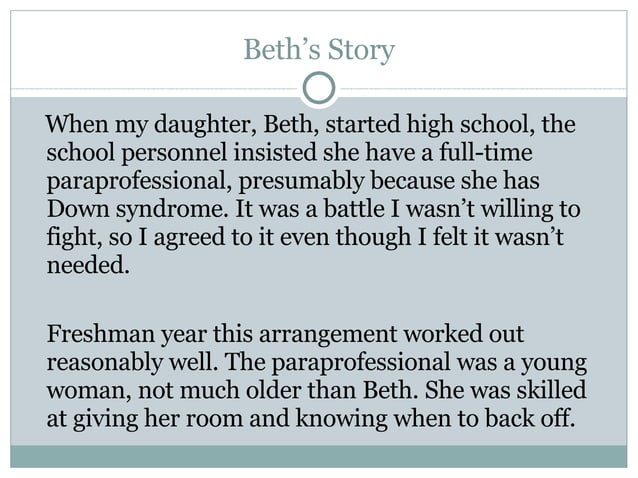 Avoiding the "Velcro Effect" Determining When a Student Requires ...