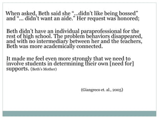 Avoiding the "Velcro Effect" Determining When a Student Requires ...