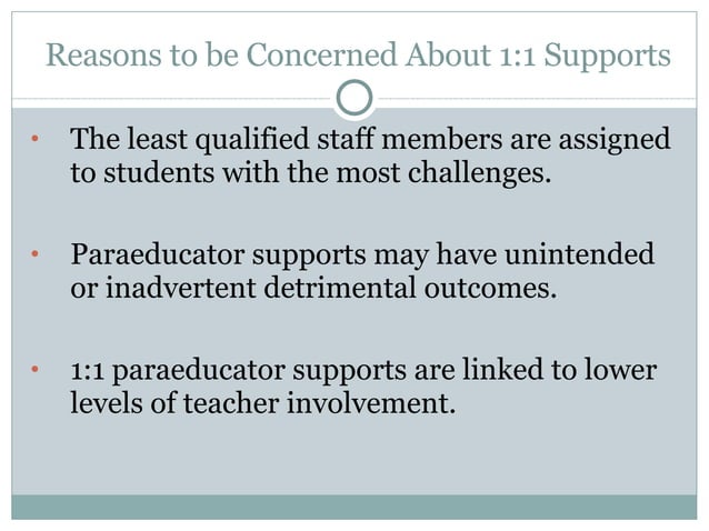 Avoiding the "Velcro Effect" Determining When a Student Requires ...