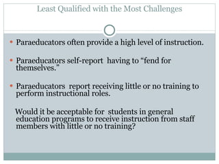 Avoiding the "Velcro Effect" Determining When a Student Requires ...
