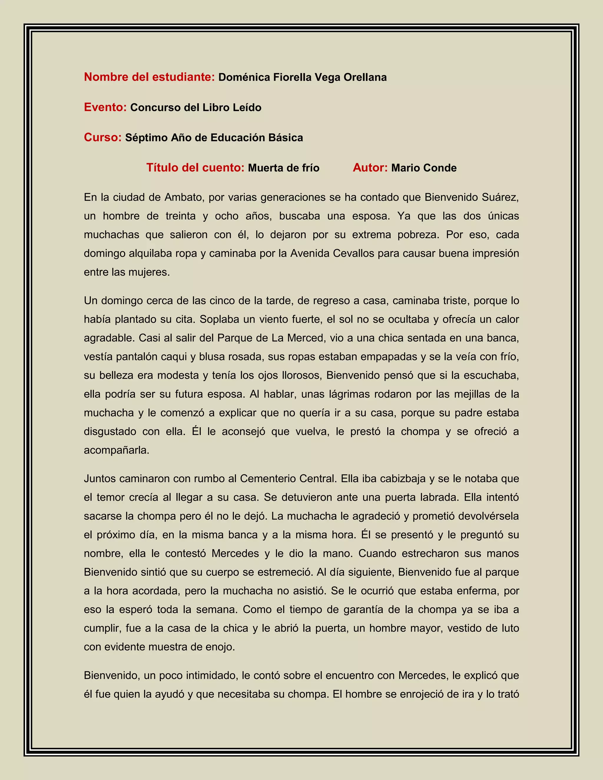 Muerta de frío | PDF