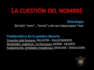 Problematización de la Muerte. Antropología filosófica | PPTX