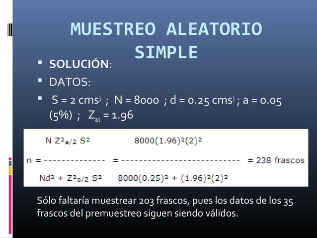 Muestreo aleatorio simple | PPT