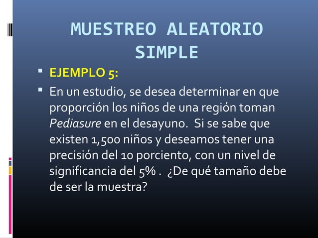 Muestreo aleatorio simple | PPT