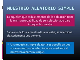 Muestreo aleatorio simple | PPT