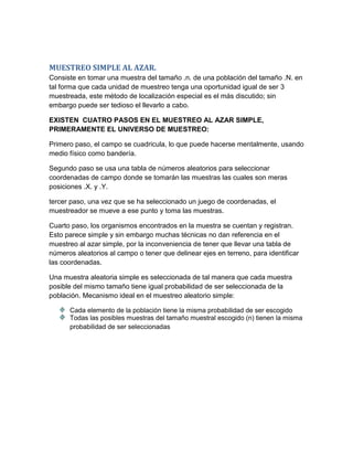 Muestreo aleatorio simple | PDF
