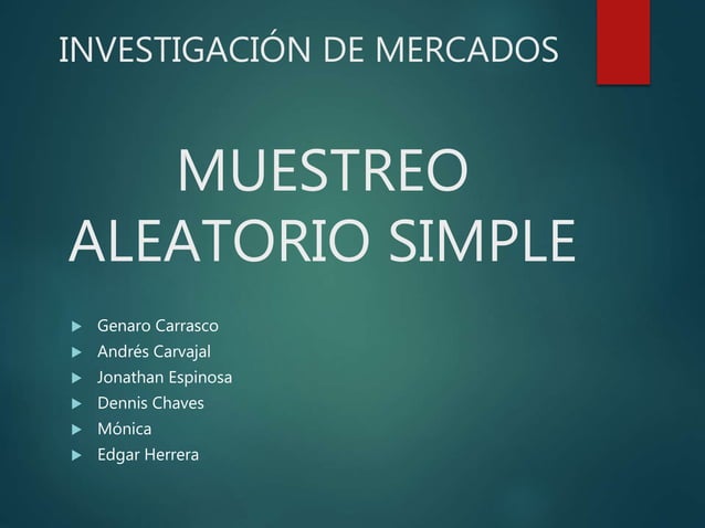 Muestreo aleatorio simple | PPTX
