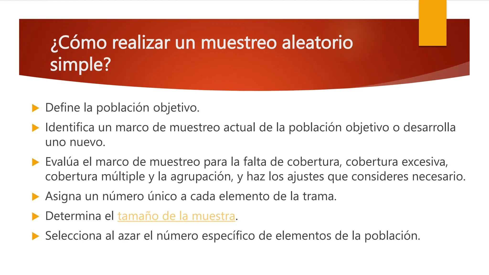 Presentación del muestreo aleatorio simple | PPT