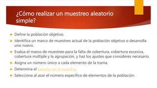 Presentación del muestreo aleatorio simple | PPTX