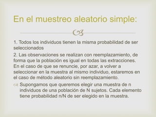 Muestreo aleatorio simple estadistica | PPTX