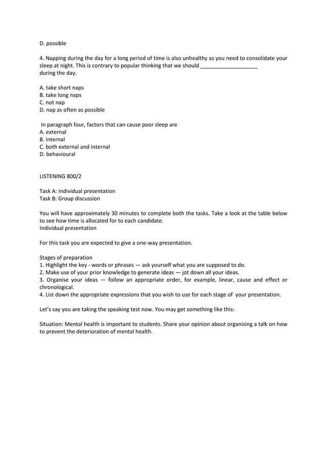 Muet exercises | PDF