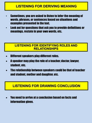 MUET MEIOW Notes for listening | PDF