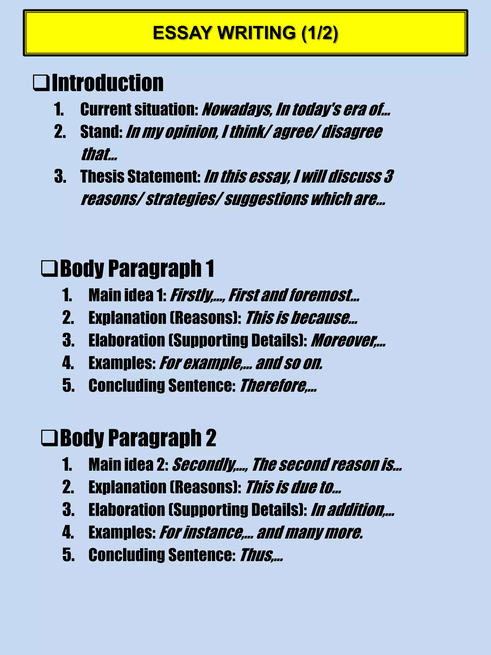 MUET MEIOW Notes for writing | PPTX | Homework and Study | Education