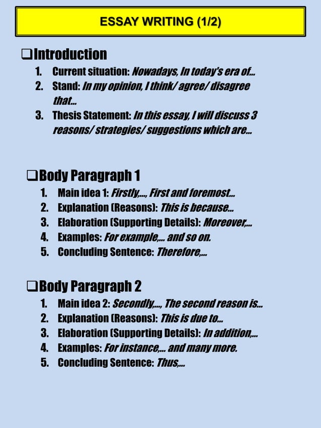 MUET MEIOW Notes for writing | PPTX | Homework and Study | Education